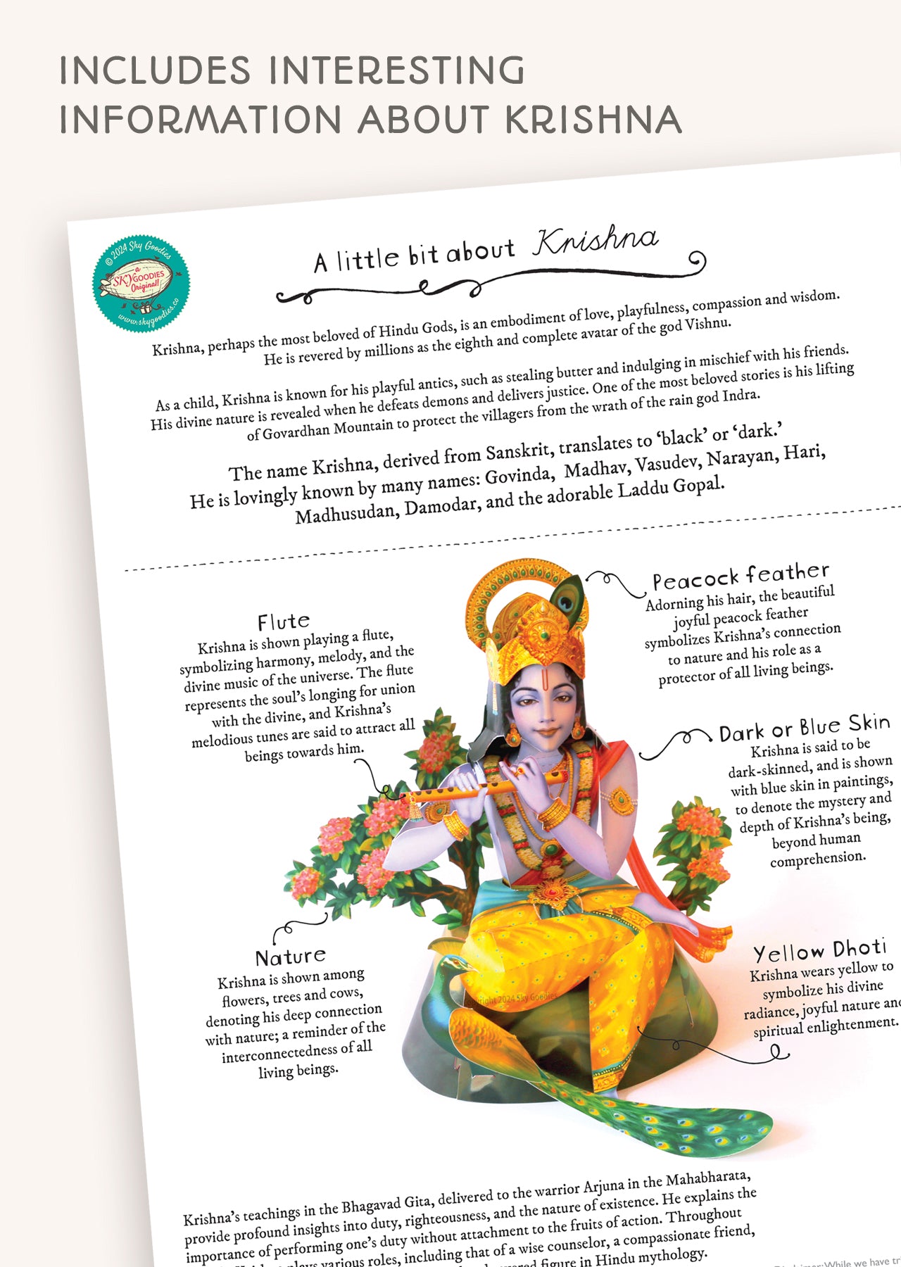 Krishna DIY Paper Craft Kit: Eco-friendly Krishna idol – Happy Wagon